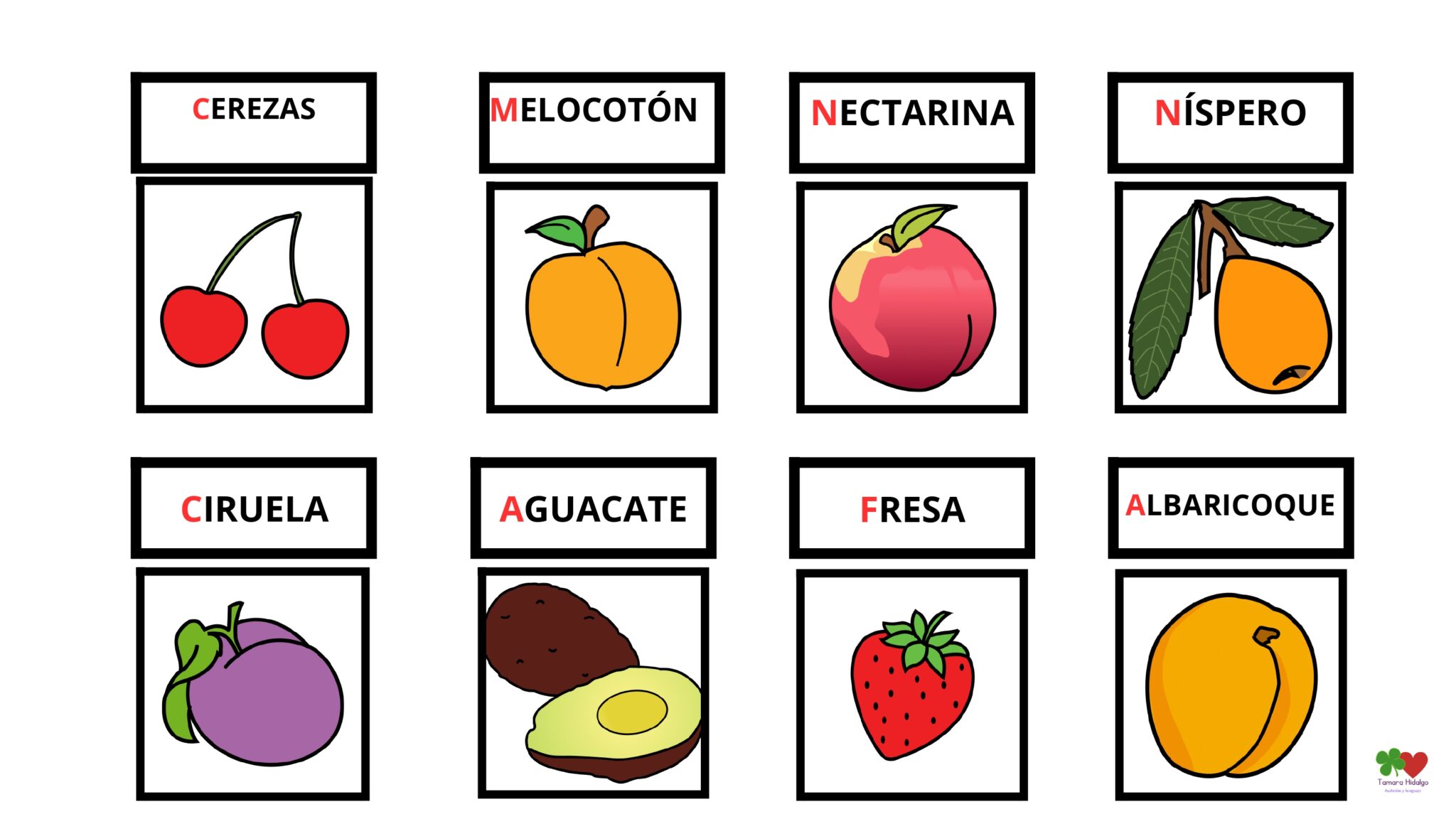 Asociación palabra imagen con pictogramas especial primavera y frutas ...