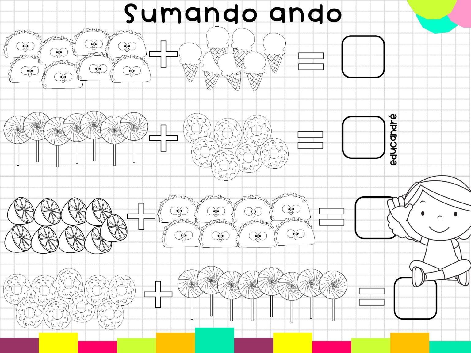 BONITAS FICHAS PARA TRABAJAR LAS SUMAS Y LAS RESTAS -Orientacion Andujar