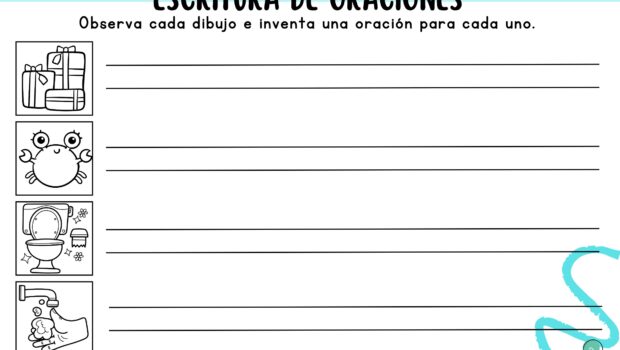 Fichas para trabajar la escritura de oraciones para colegios ...