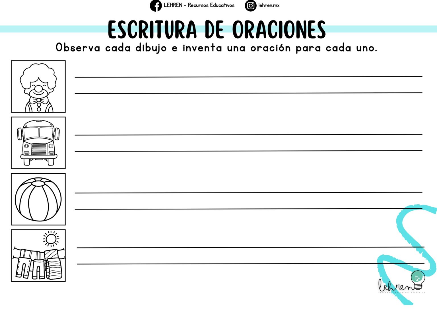 Fichas para trabajar la escritura de oraciones -Orientacion Andujar