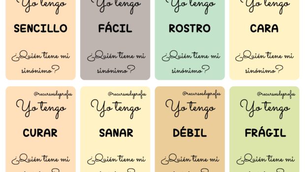 Juegos de lengua Los sinónimos Yo tengo ¿Quién tiene? - Orientación ...