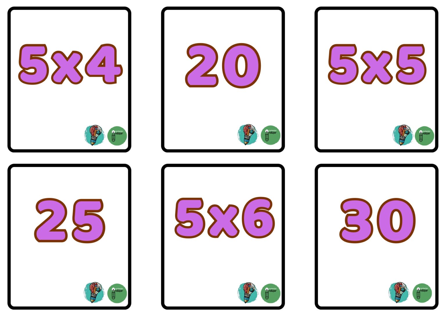 Memory de las multiplicaciones -Orientacion Andujar