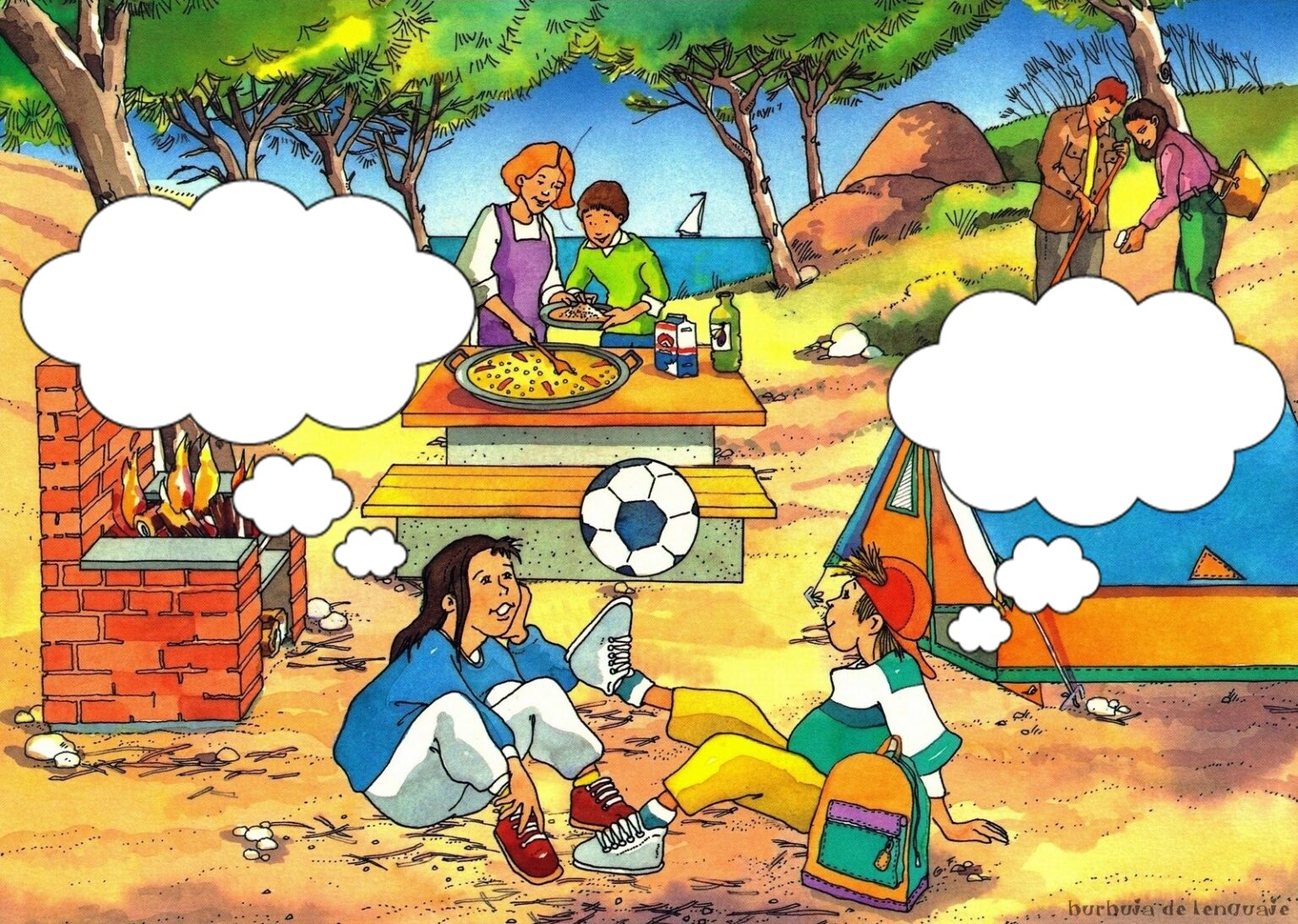 10 láminas para trabajar el lenguaje espontáneo, descripción, sintaxis ...