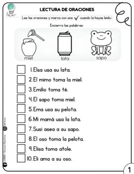 Lectura de oraciones sencillas para alumnos de Infantil -Orientacion ...