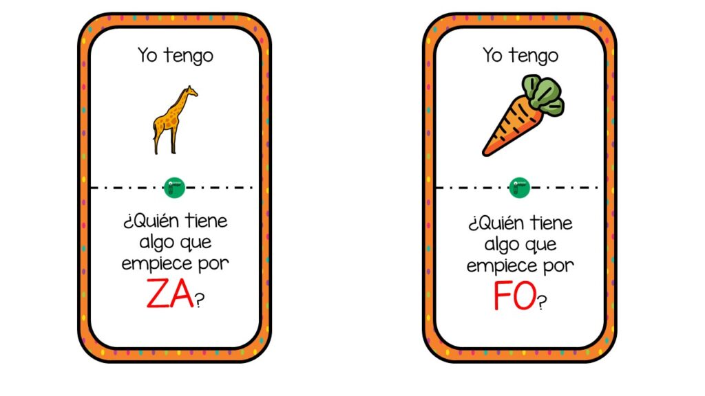 "¿Quién tiene?... Yo tengo" silábico -Orientacion Andujar