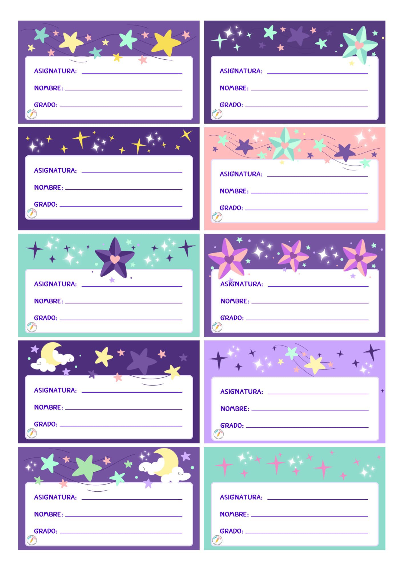 Etiquetas para libros, libretas y cuadernos muy bonitas -Orientacion ...