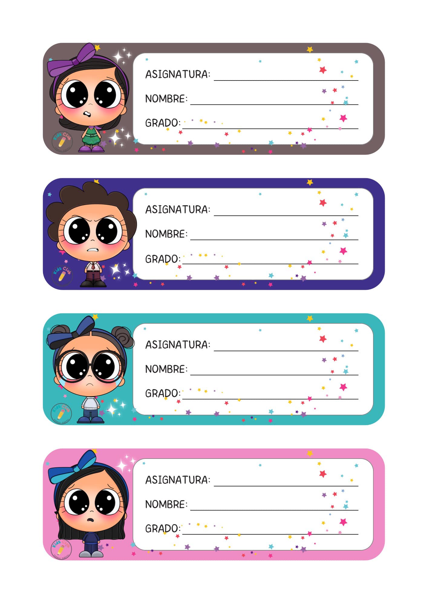 Etiquetas para libros, libretas y cuadernos muy bonitas -Orientacion ...