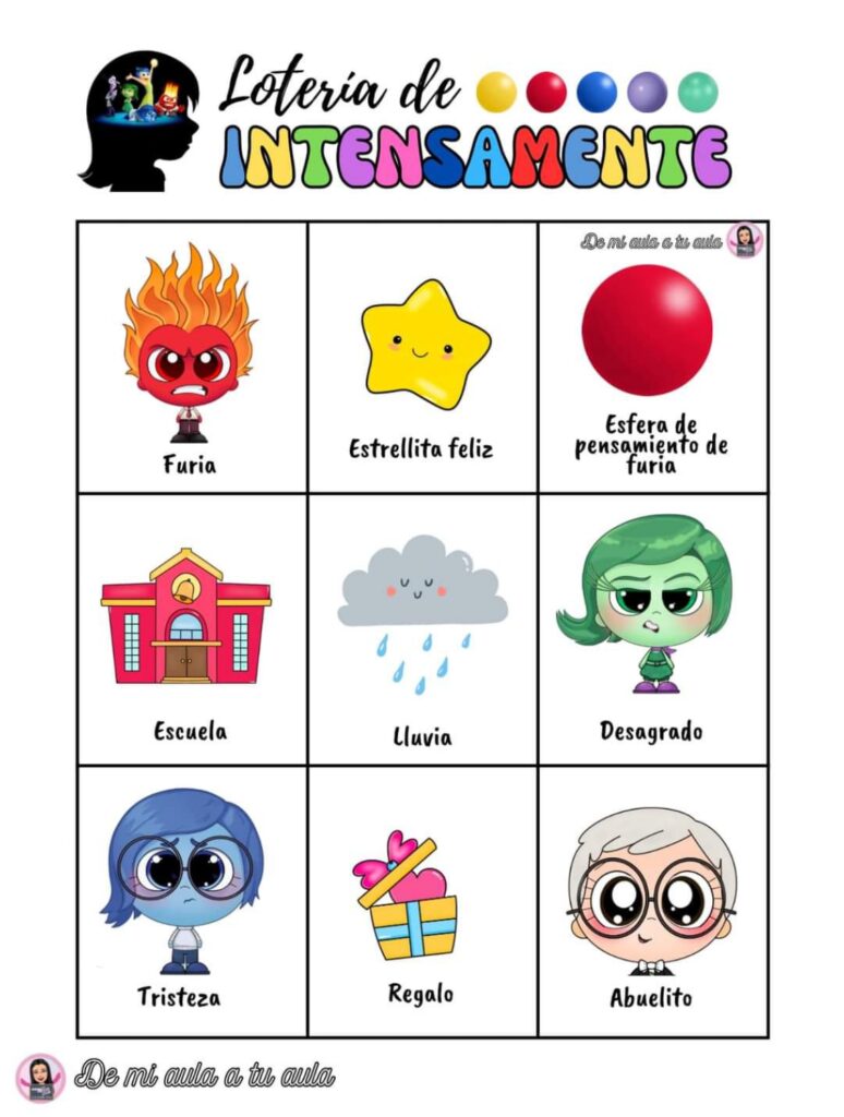 Lotería de imágenes de Intensamente -Orientacion Andujar