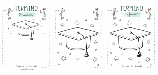 Plantillas birretes creativos termino Infantil y termino Primaria ...