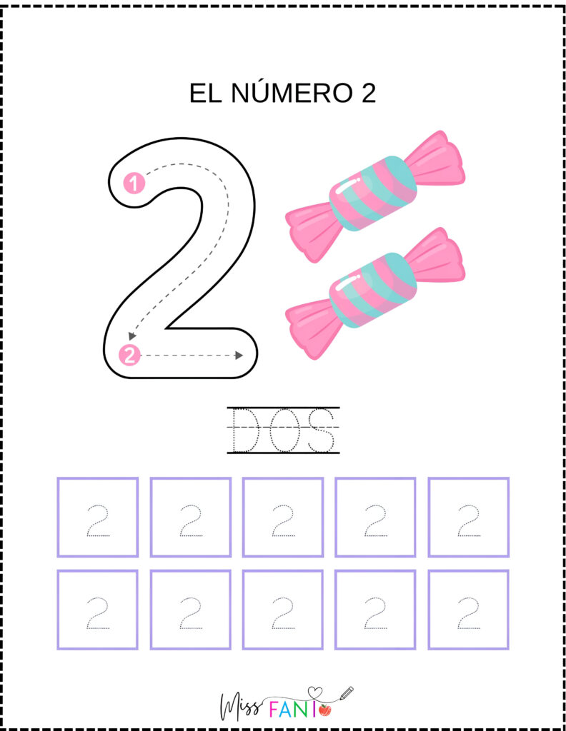 Fichas de trazos de números para Infantil -Orientacion Andujar