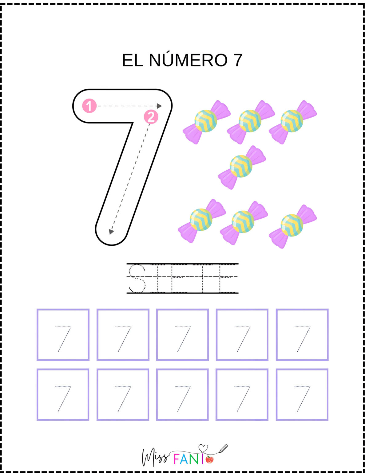Fichas de trazos de números para Infantil -Orientacion Andujar