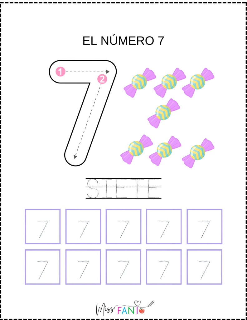 Fichas de trazos de números para Infantil -Orientacion Andujar
