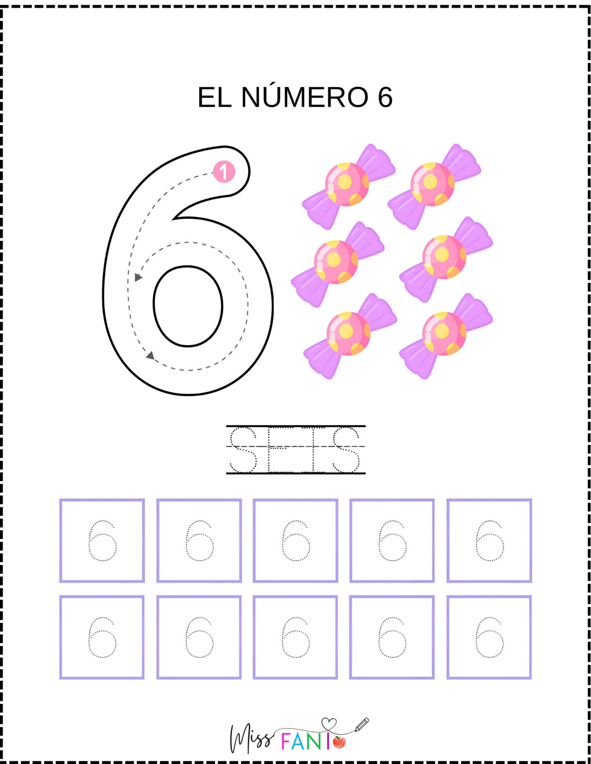 Fichas de trazos de números para Infantil -Orientacion Andujar