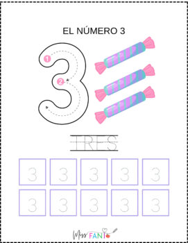 Fichas de trazos de números para Infantil -Orientacion Andujar