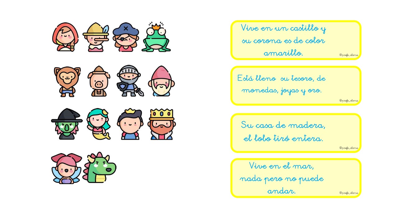 Preciosas adivinanzas sobre los personajes de cuentos tradicionales ...