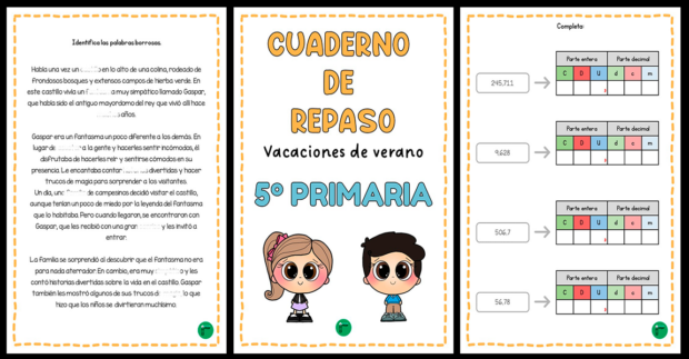 Cuaderno de repaso de 5º de Primaria para las vacaciones de verano ...