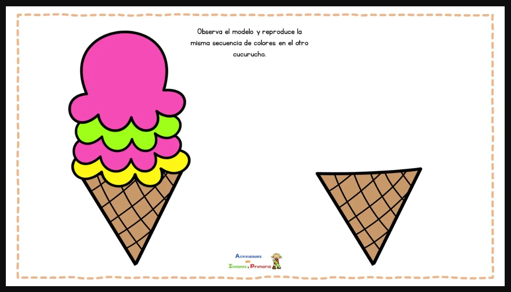 Helados de colores para trabajar la atención con los más pequeños ...