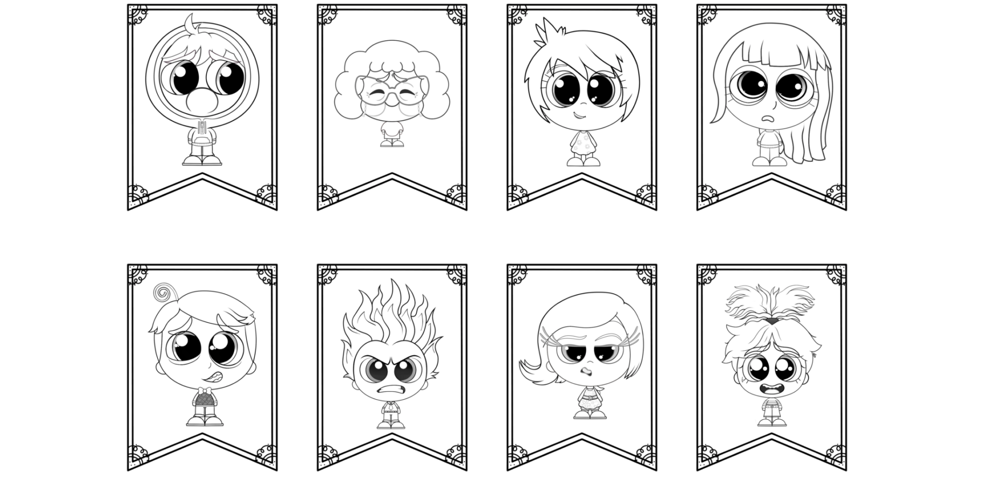 Banderines para colorear intensamente 2 del revés 2 -Orientacion Andujar