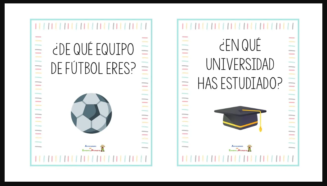 Conoce a tu profesor con estas divertidas tarjetas de preguntas ...