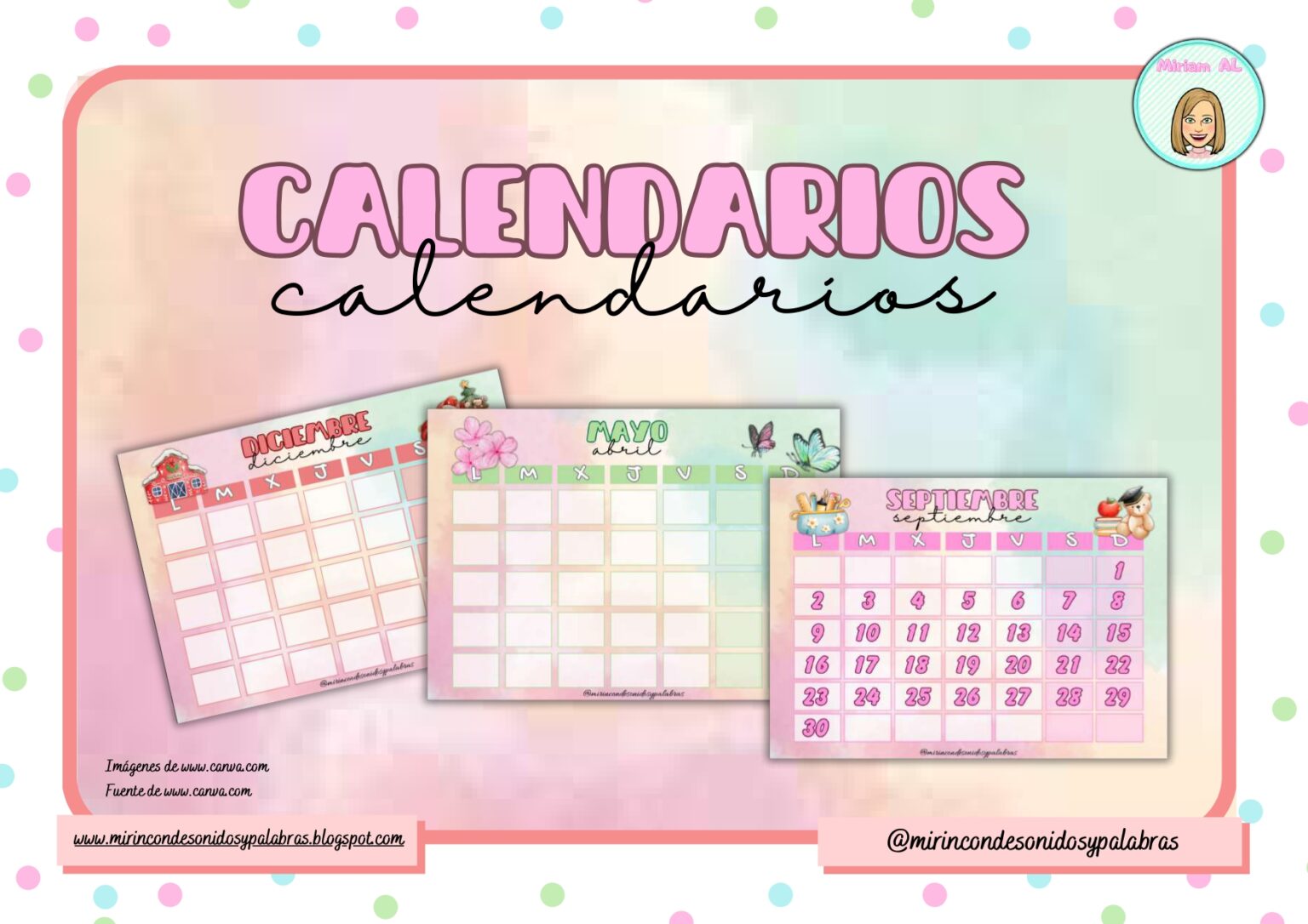 Calendarios numérico y anotaciones completo curso 2024-2025 ...