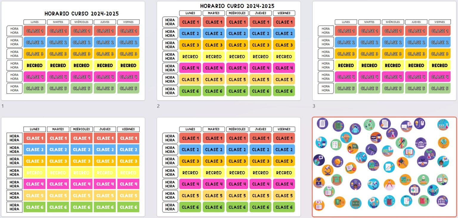 HORARIOS EDITABLES EN POWER POINT VARIOS FORMATOS 2024-2025 ...