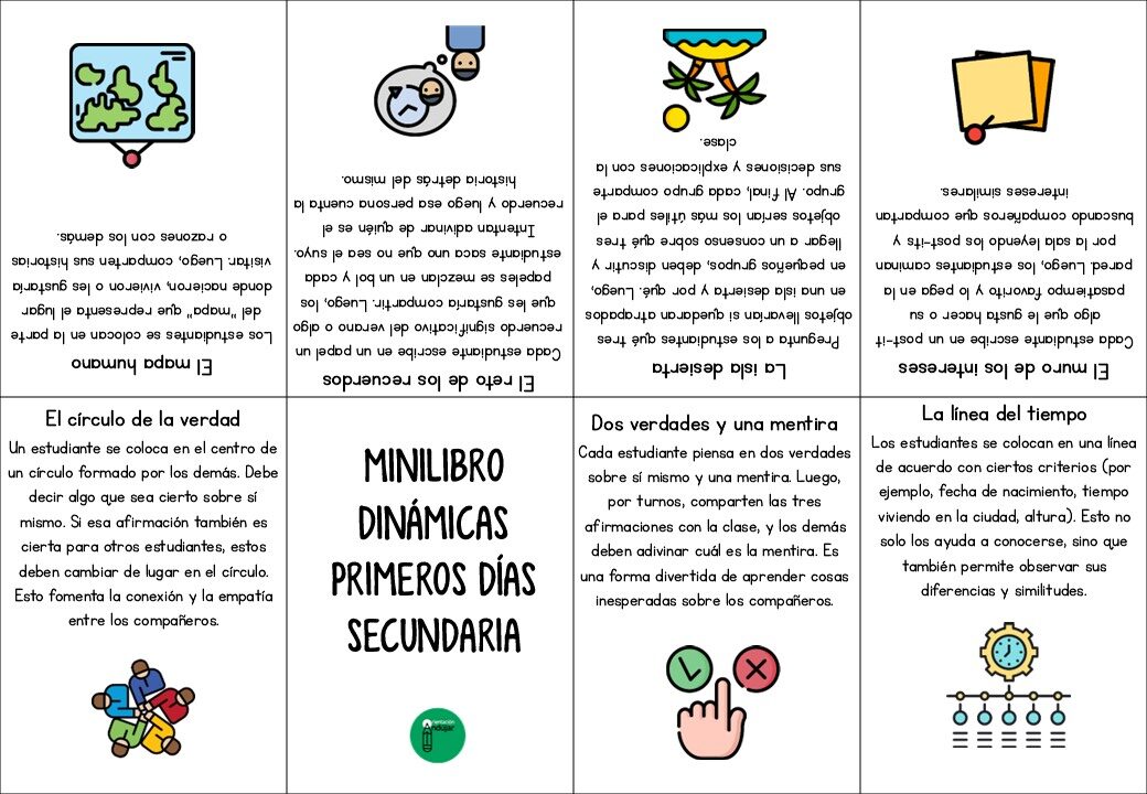 Minilibro: Dinámicas para los primeros días de clase, especial ...