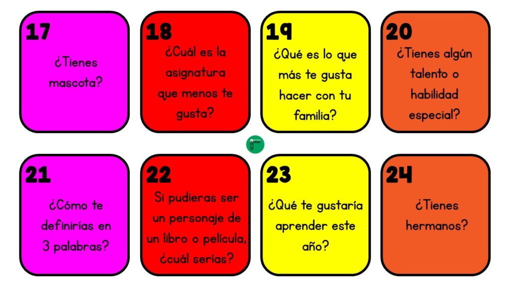 Juego de tablero y cartas para conocerse mejor a principio de curso ...
