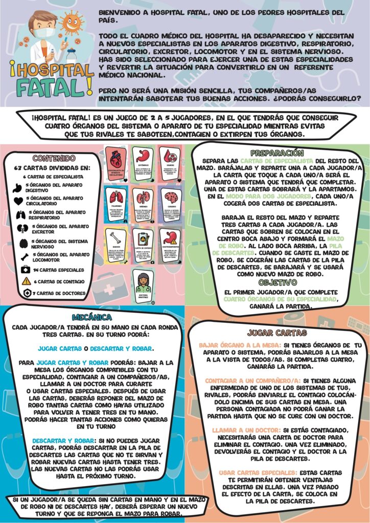 APRENDEMOS EL EL CUERPO HUMANO ¡HOSPITAL FATAL! juego de mesa ...
