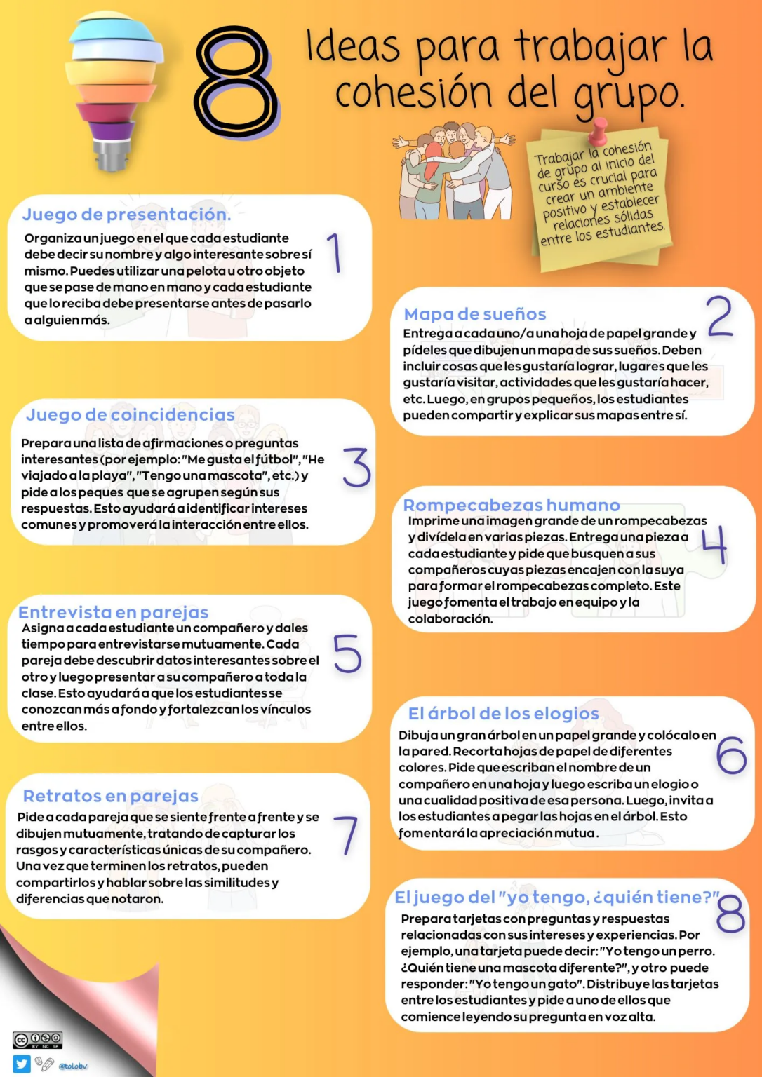 8 Ideas para trabajar en nuestras clases la cohesión de grupo -Orientacion Andujar