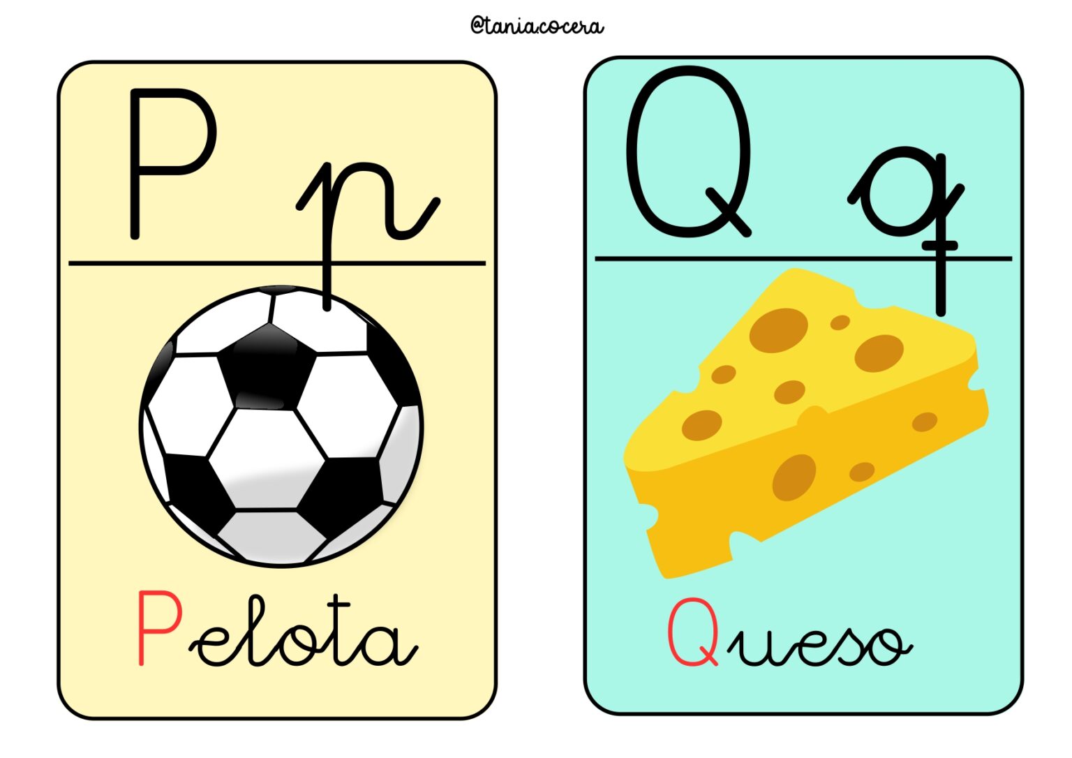 Tarjetitas ilustrativas: El abecedario en letra escolar -Orientacion ...