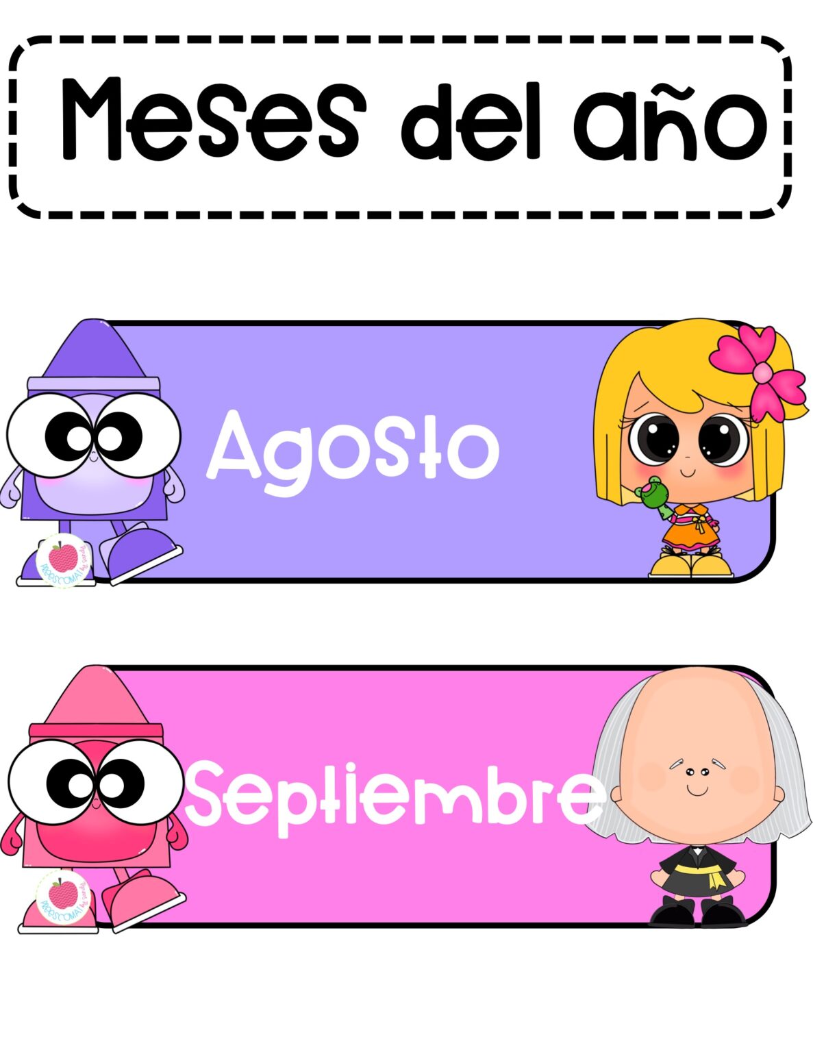 BONITOS carteles con Meses del año -Orientacion Andujar