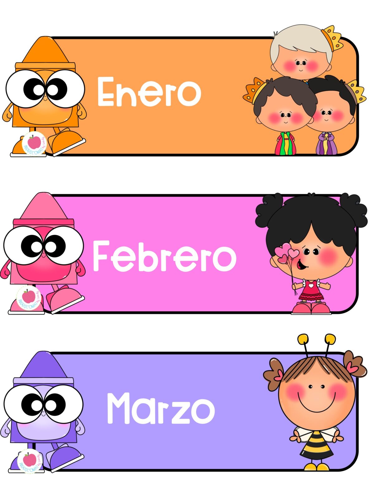 BONITOS carteles con Meses del año -Orientacion Andujar
