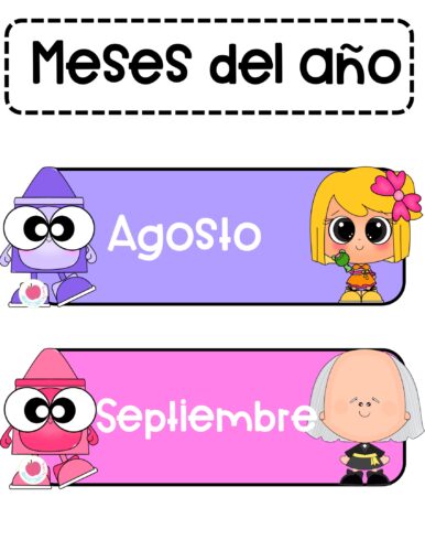 BONITOS carteles con Meses del año -Orientacion Andujar