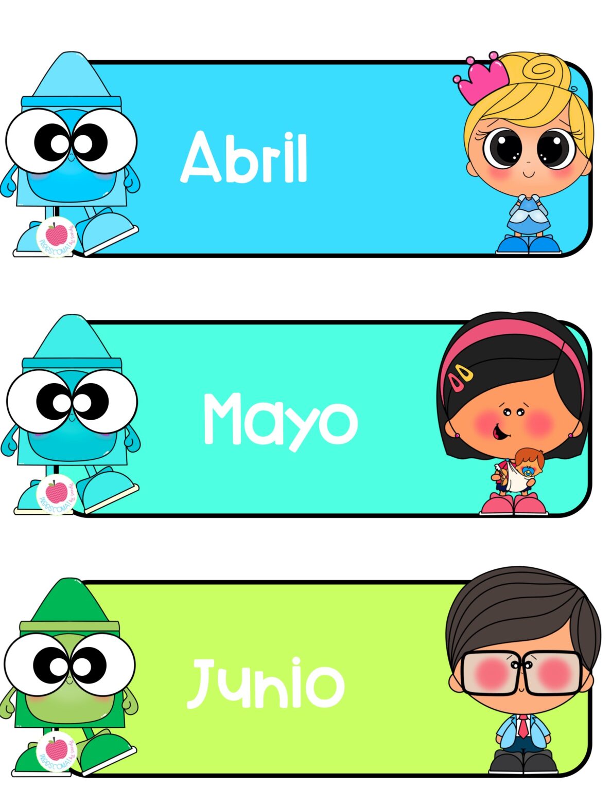 BONITOS carteles con Meses del año -Orientacion Andujar