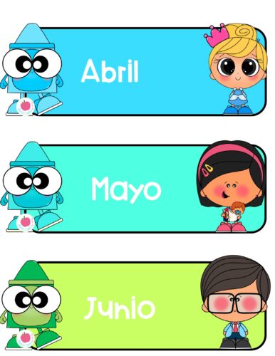 BONITOS carteles con Meses del año -Orientacion Andujar
