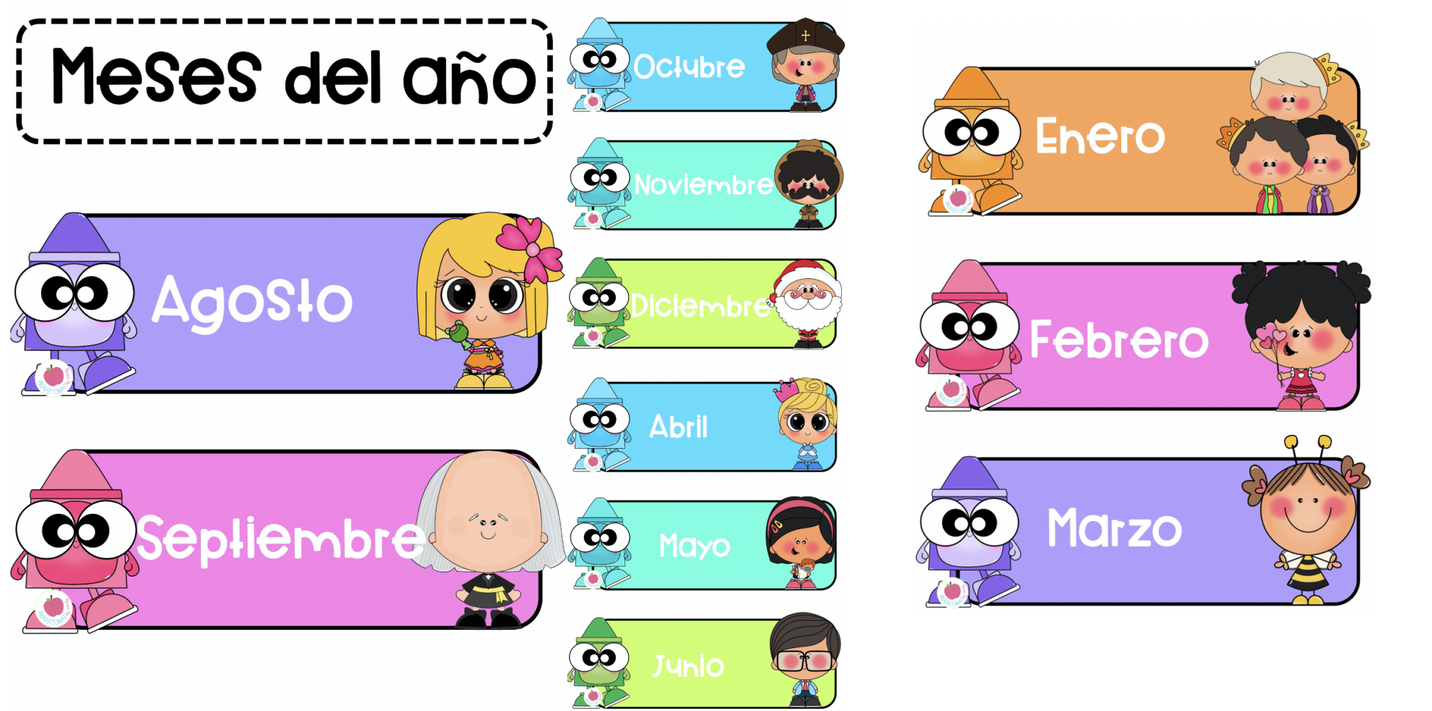 BONITOS carteles con Meses del año -Orientacion Andujar