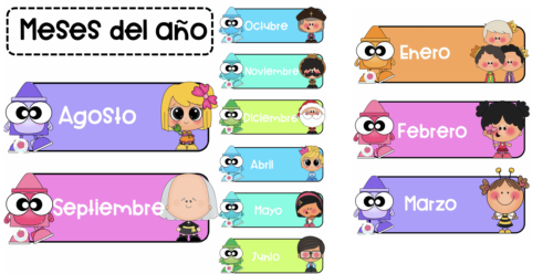 BONITOS carteles con Meses del año -Orientacion Andujar