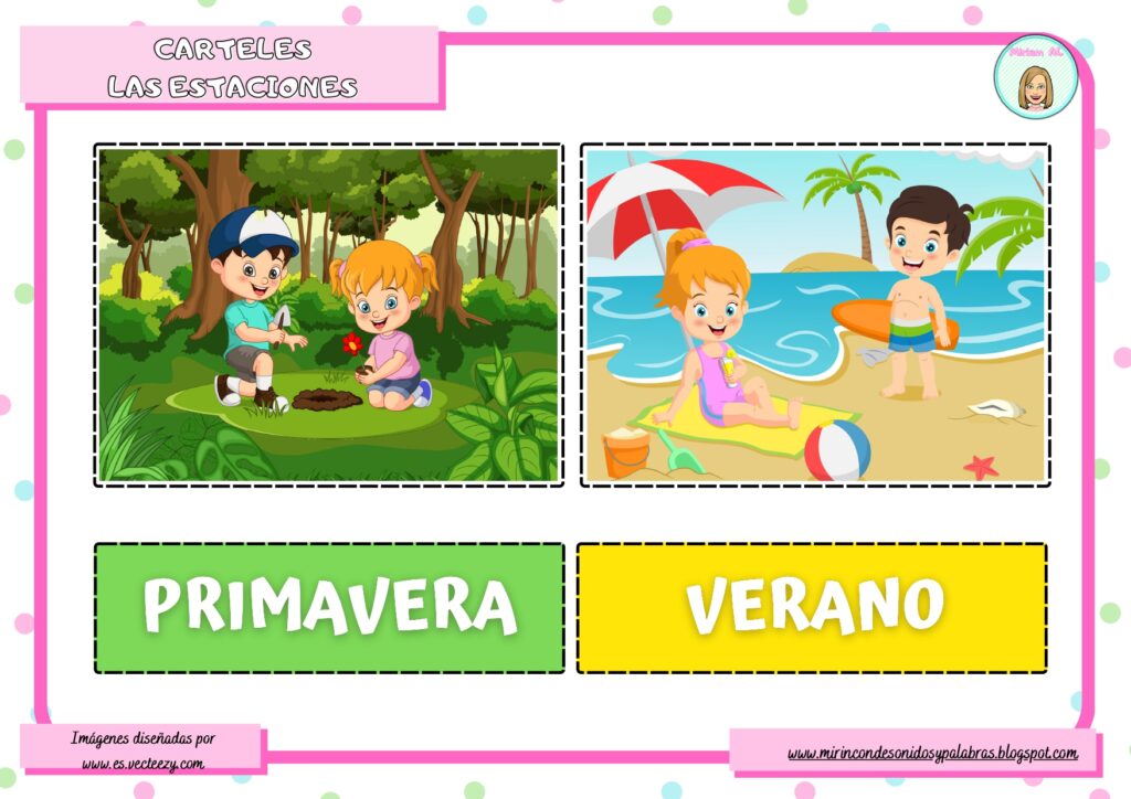 Carteles de las estaciones del año para decorar tu aula -Orientacion ...