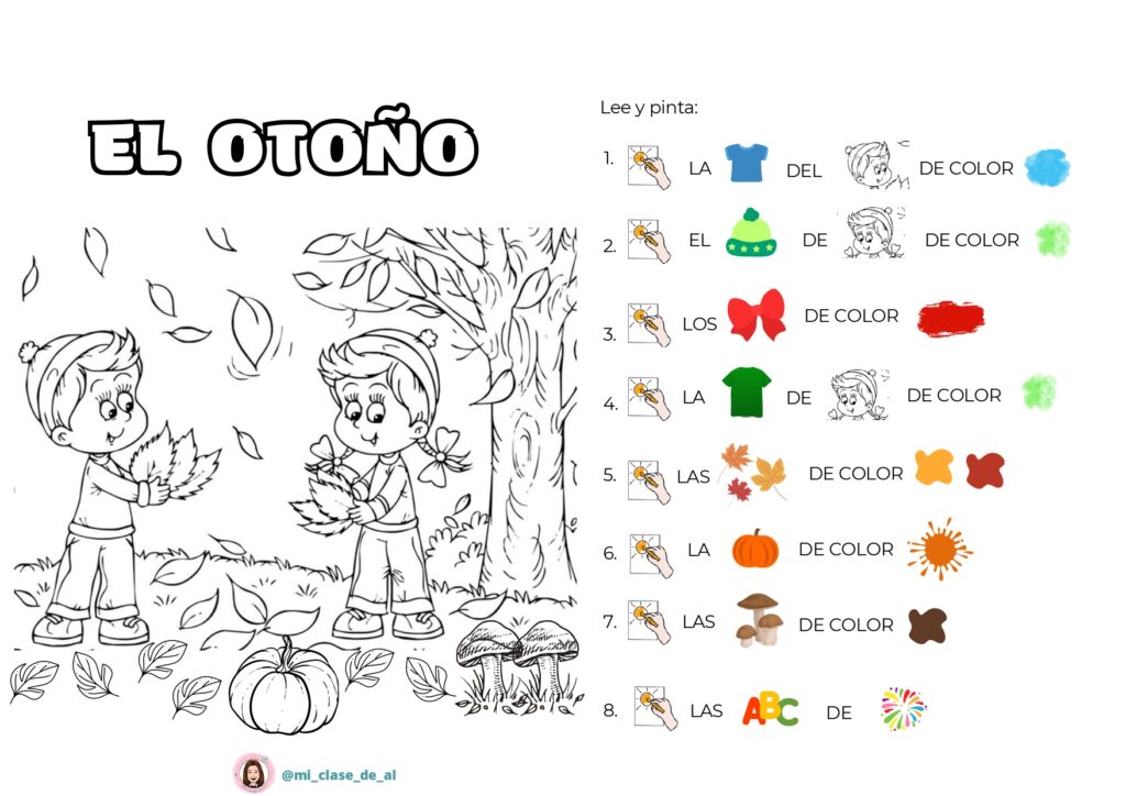 Actividad de comprensión lectora, temática otoño -Orientacion Andujar