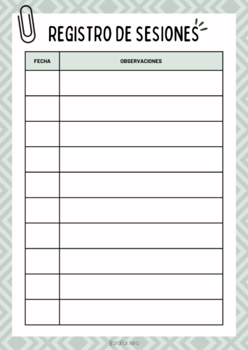 Cuaderno registro de sesiones para el aula de AL -Orientacion Andujar