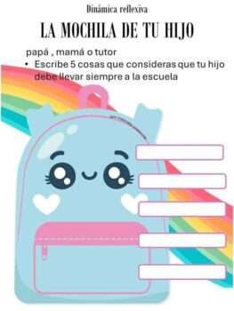 Dinámica Reflexiva: La Mochila de Tu Hijo – Fomentando Valores en el ...