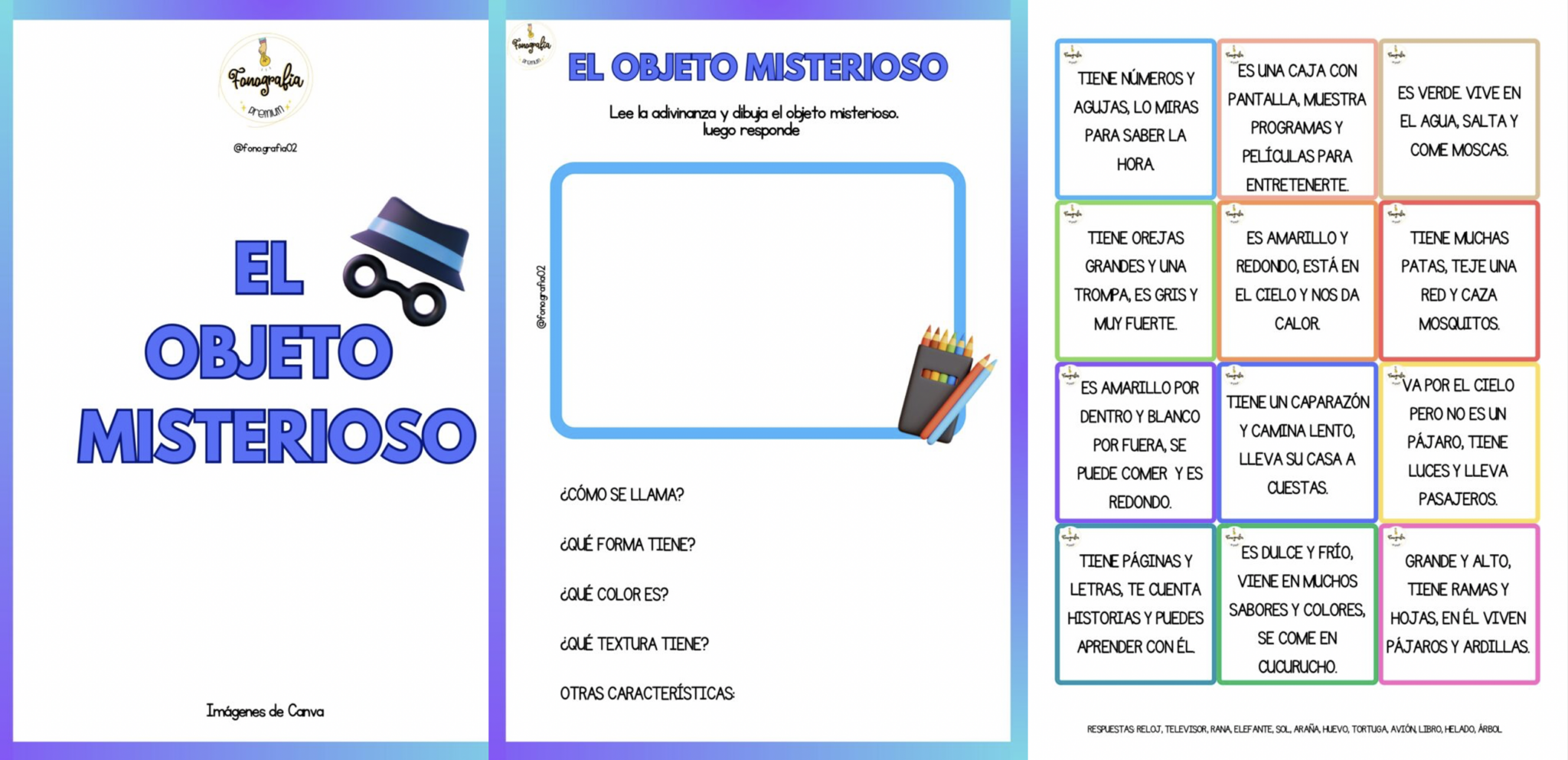 EL OBJETO MISTERIOSO comprensión lectora de adivinanzas -Orientacion ...