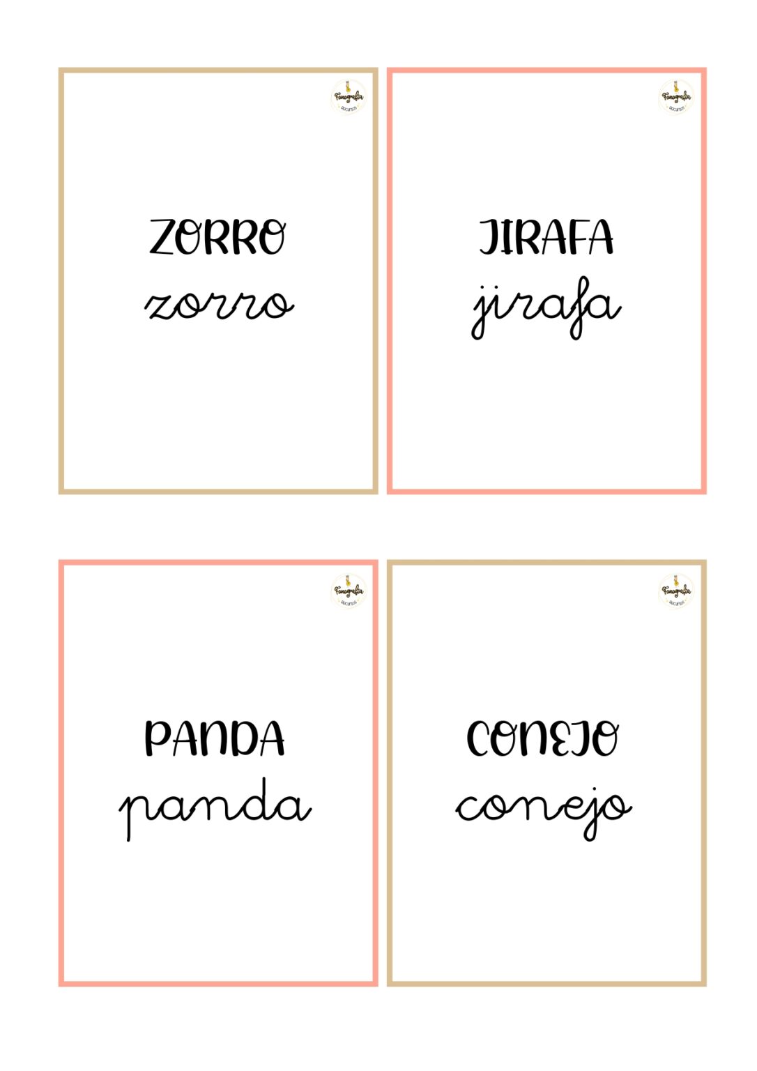 Juego de Memoria: Relaciona Animales y sus Nombres -Orientacion Andujar