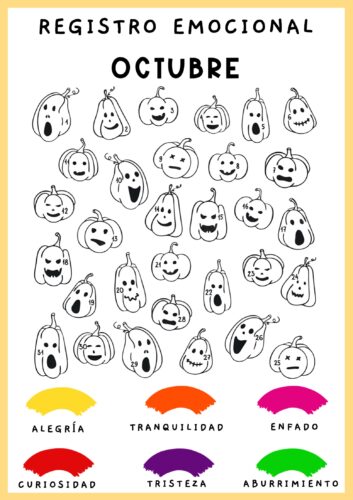 Registro de emociones Octubre 2024 CALABAZAS Halloween mood tracker ... Registro de emociones Octubre 2024 CALABAZAS Halloween mood tracker ...