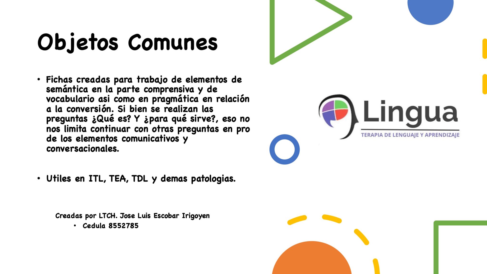 Objetos Comunes trabajamos la semántica y la comprensión -Orientacion ...