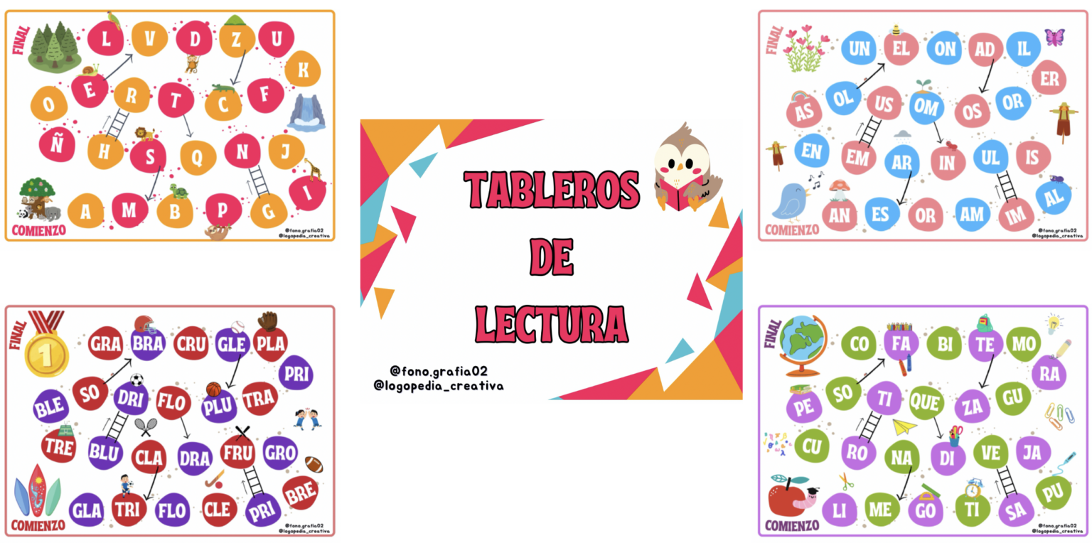 TABLEROS DE letras, sílabas directas, inversas y trabadas, para ...