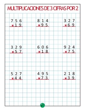 Cuadernillo de multiplicaciones de 3 cifras por 2 cifras -Orientacion ...