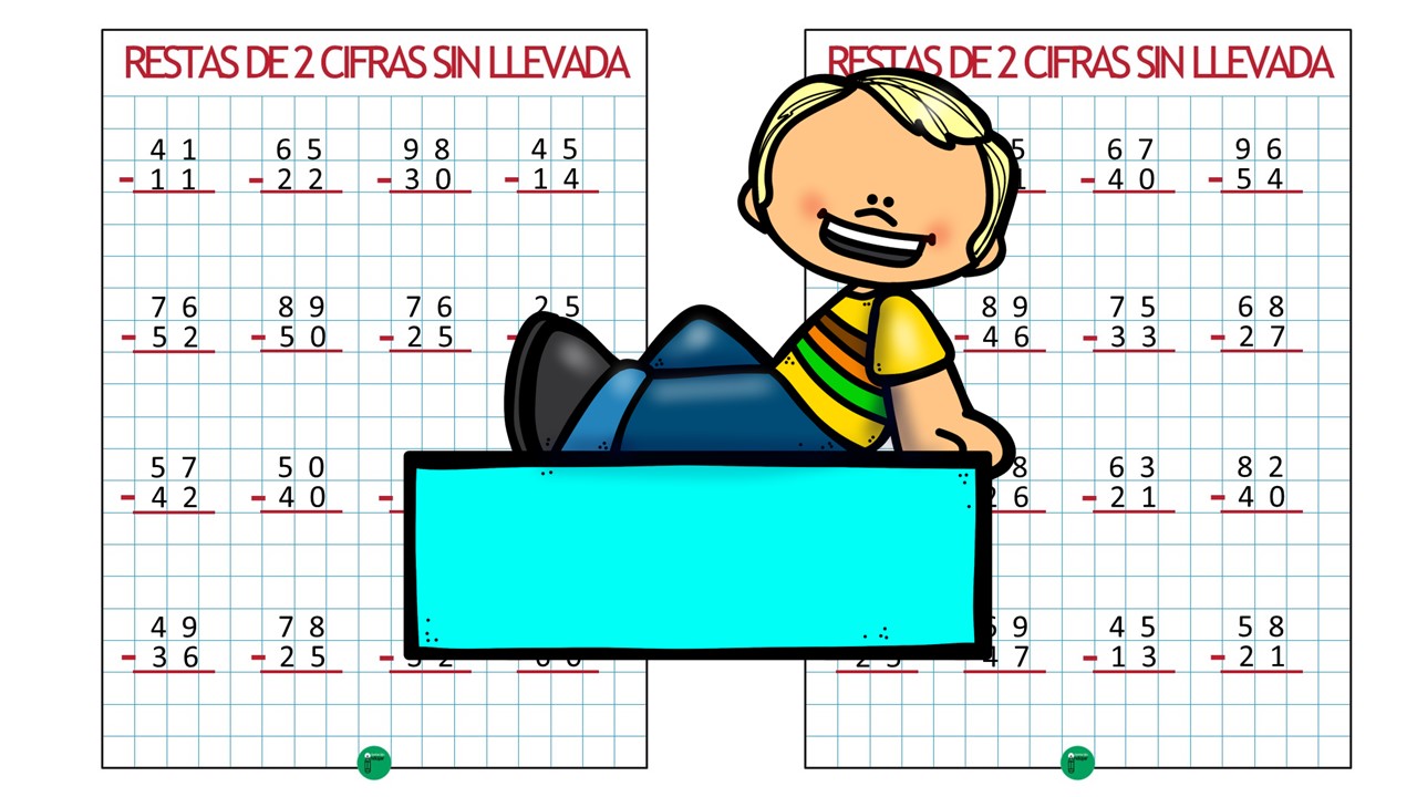 Cuadernillo de restas de 2 cifras sin llevada -Orientacion Andujar
