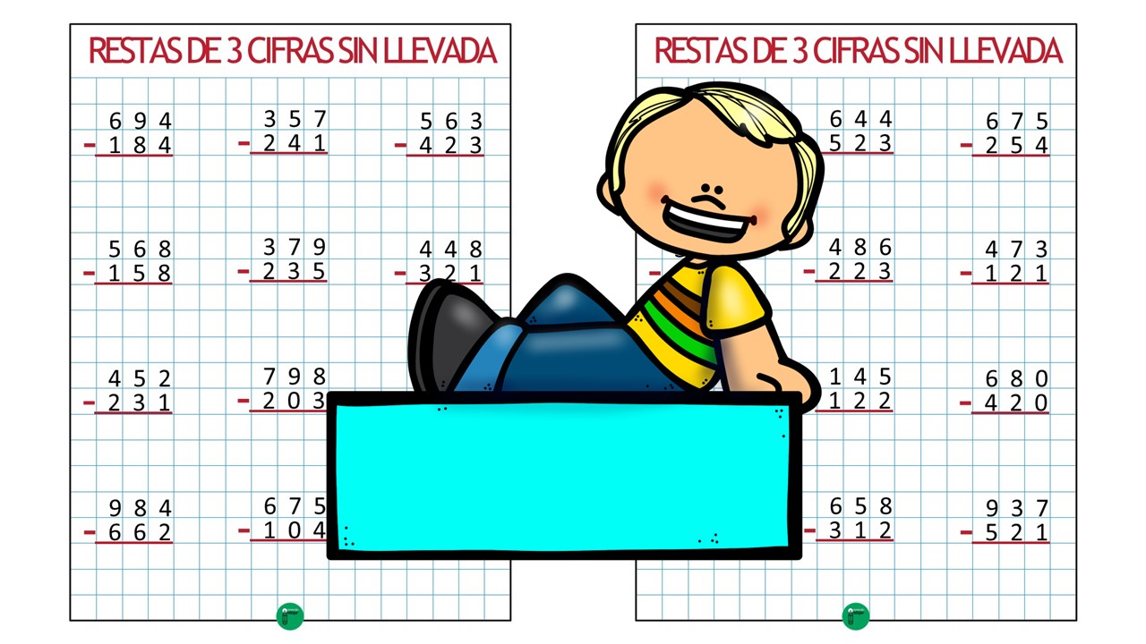 Hojas De Trabajo De Resta De Tres Dígitos Con