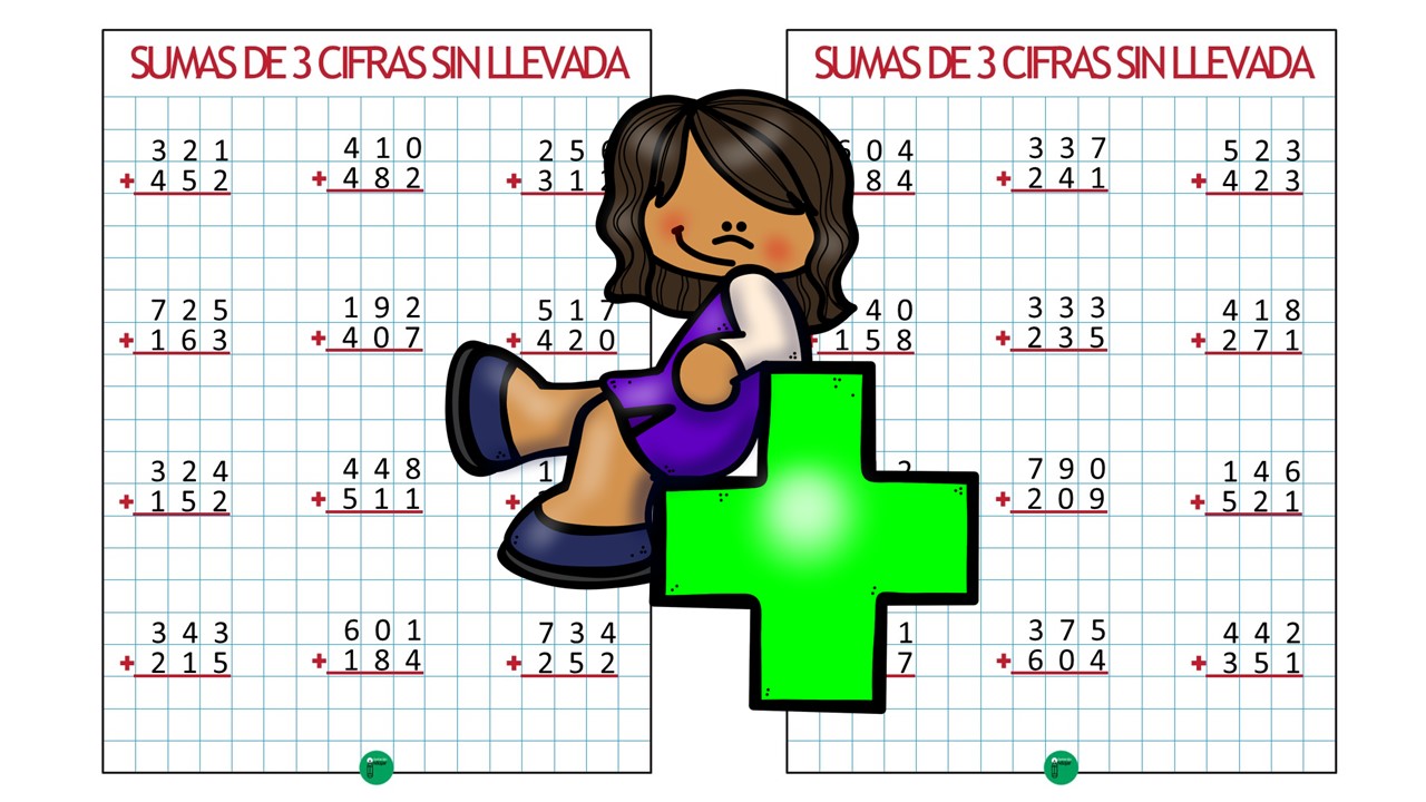 Cuadernillo de sumas de 3 cifras con llevada -Orientacion Andujar